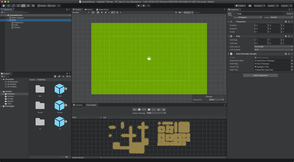 Unity: Highlight Tile in Tilemap on Mouseover